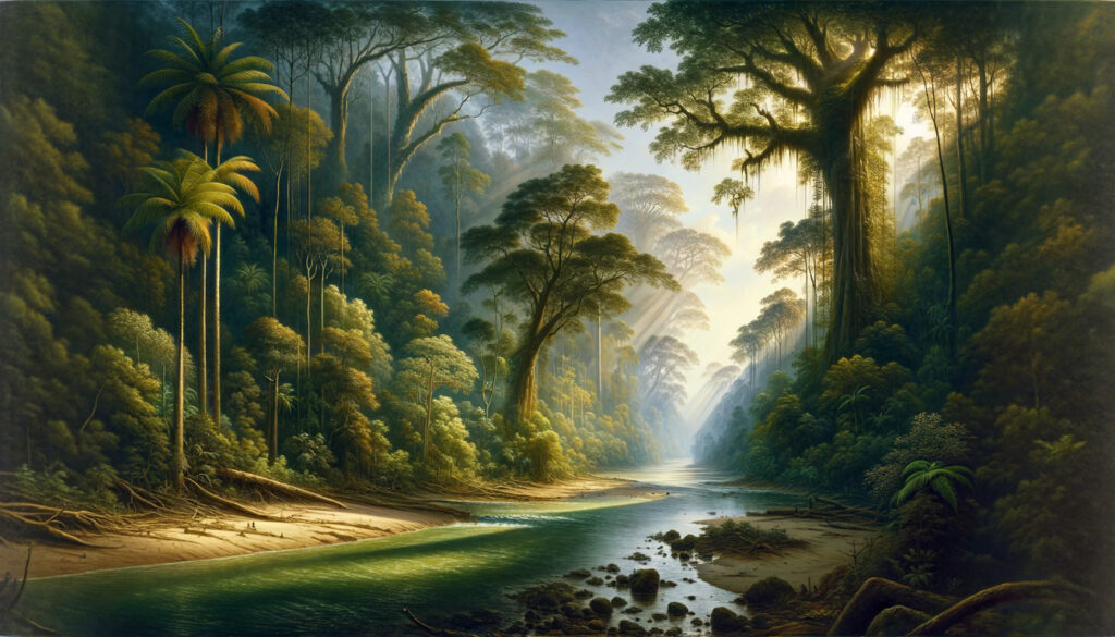 River in the Tropical Forest - Art | Illustration | Digital Painting